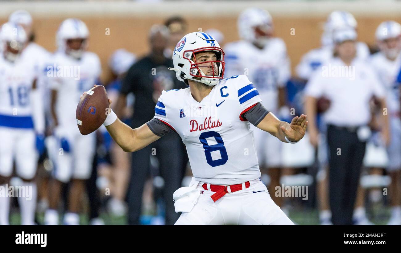 Southern Methodist quarterback Tanner Mordecai (8) is seen during an ...