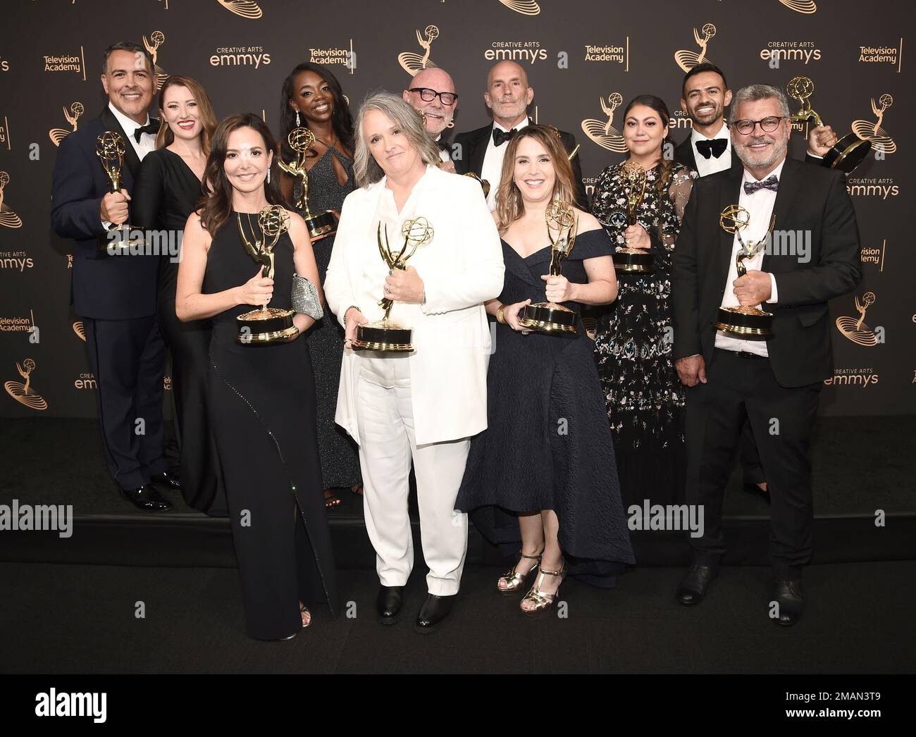 The team from "Queer Eye" pose with the Emmy for outstanding structured ...