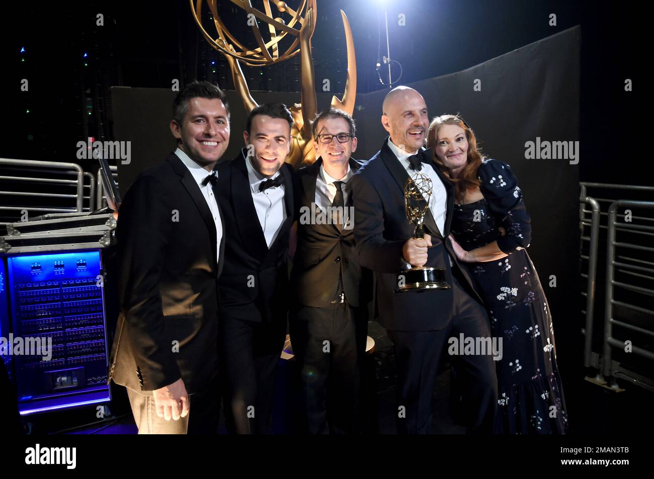 EXCLUSIVE - The team from "Carpool Karaoke: The Series" poses backstage ...