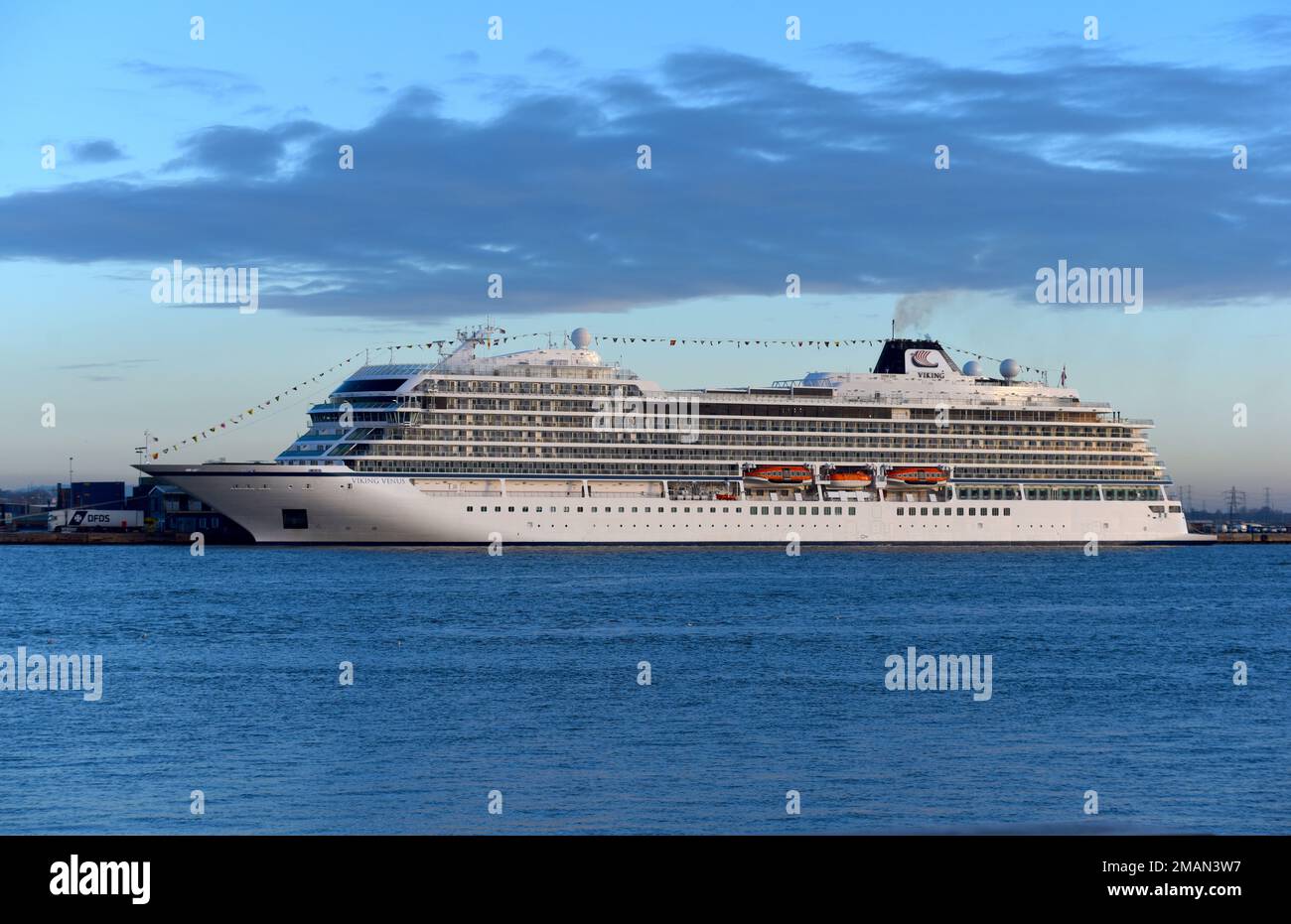Luxury cruise ship MV Viking Venus in the crisp winter sunshine and ...