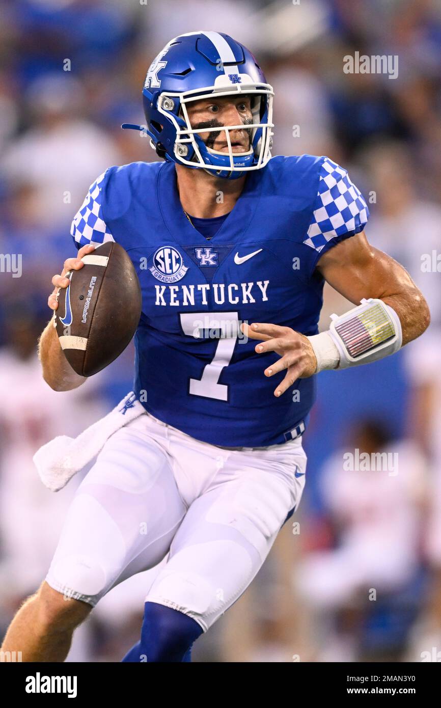 Kentucky quarterback Will Levis drops back to pass during an NCAA ...
