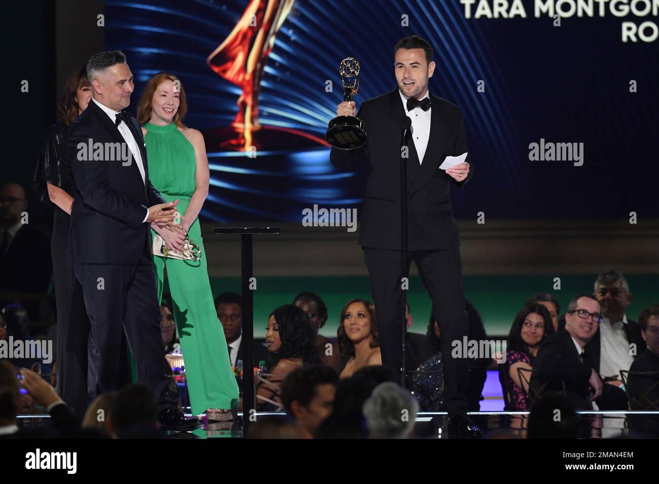 EXCLUSIVE - The team from "Adele: One Night Only" accepts the Emmy for ...