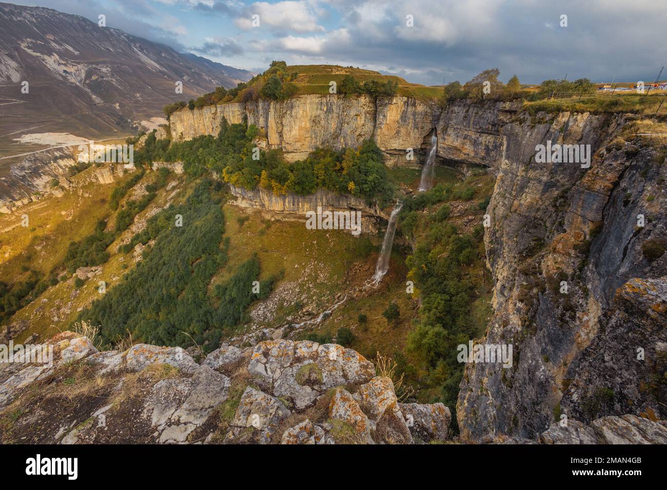 Khan waterfall. Matla nature extreme park. Caucasus scenery. Dagestan ...