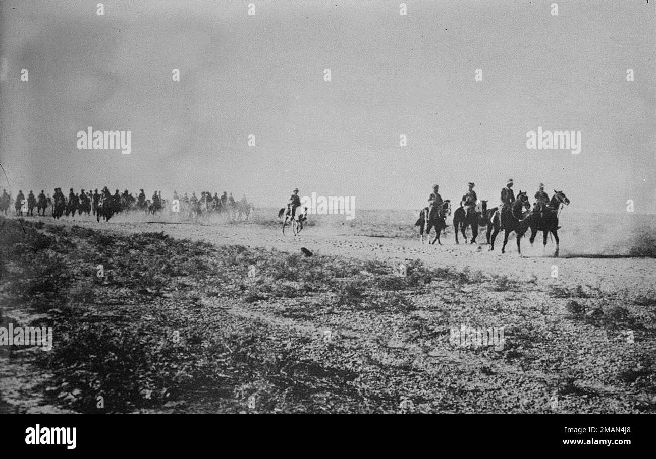 Indian cavalry near the Tigris River, during the First World War Stock ...