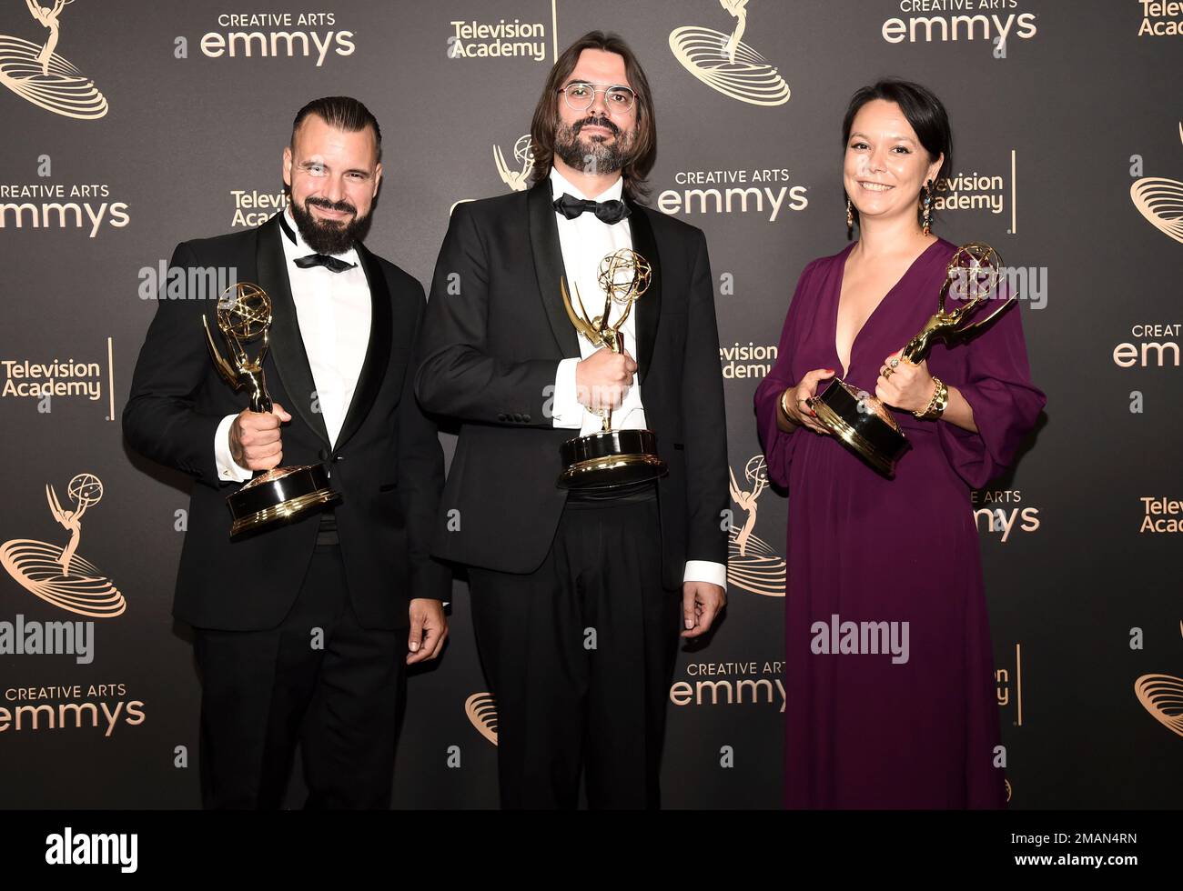 Bruno Couchinho from left, Julien Georgel and Anne-Laur-To with their ...