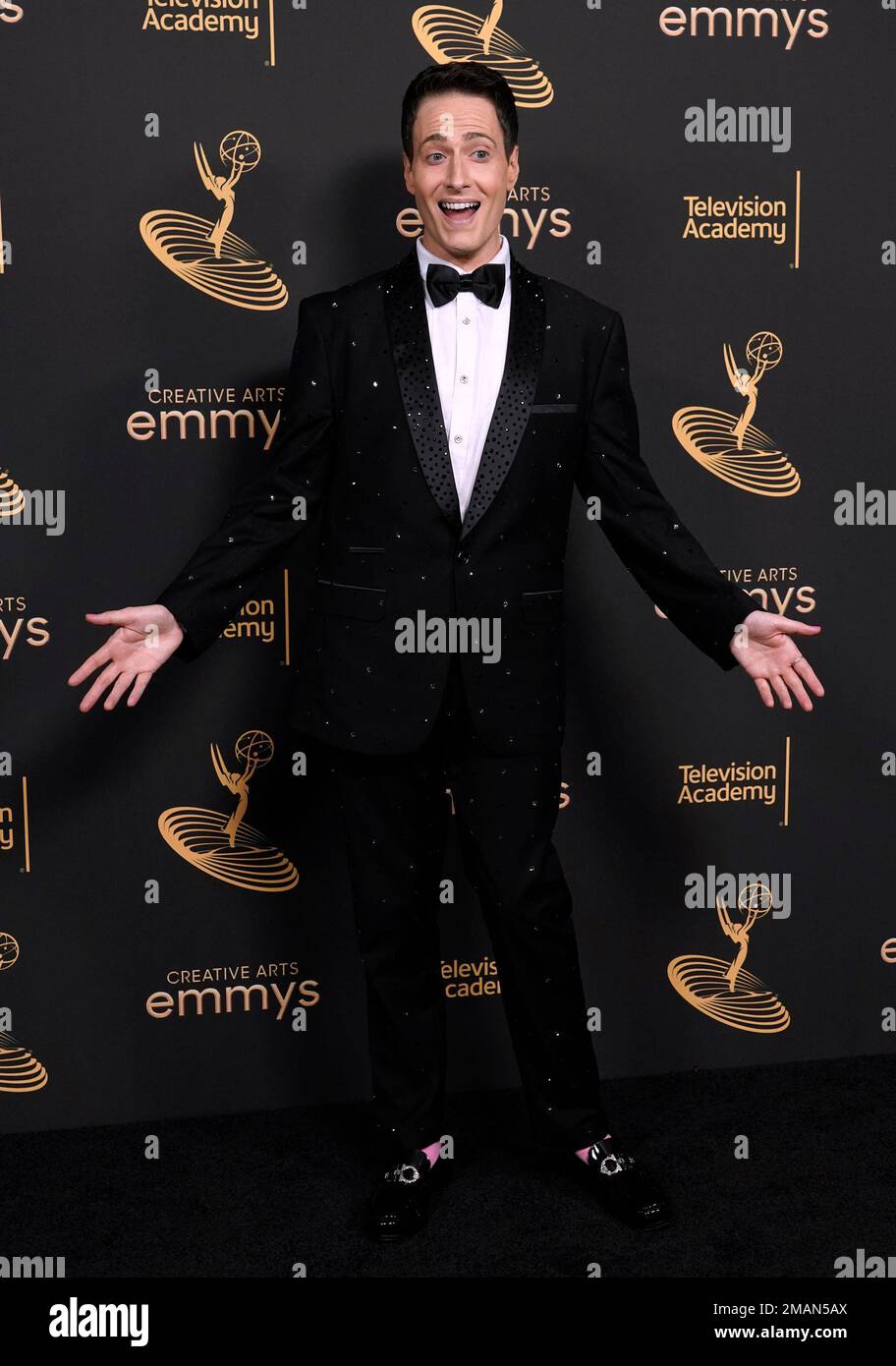 Randy Rainbow poses in the press room on night one of the Creative Arts ...