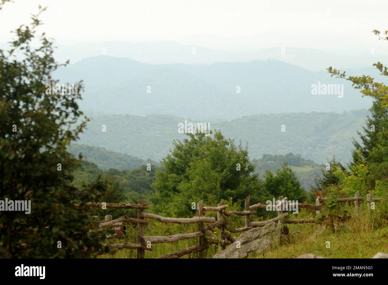 View from a walking trail at Grayson Highlands State Park, VA, USA ...