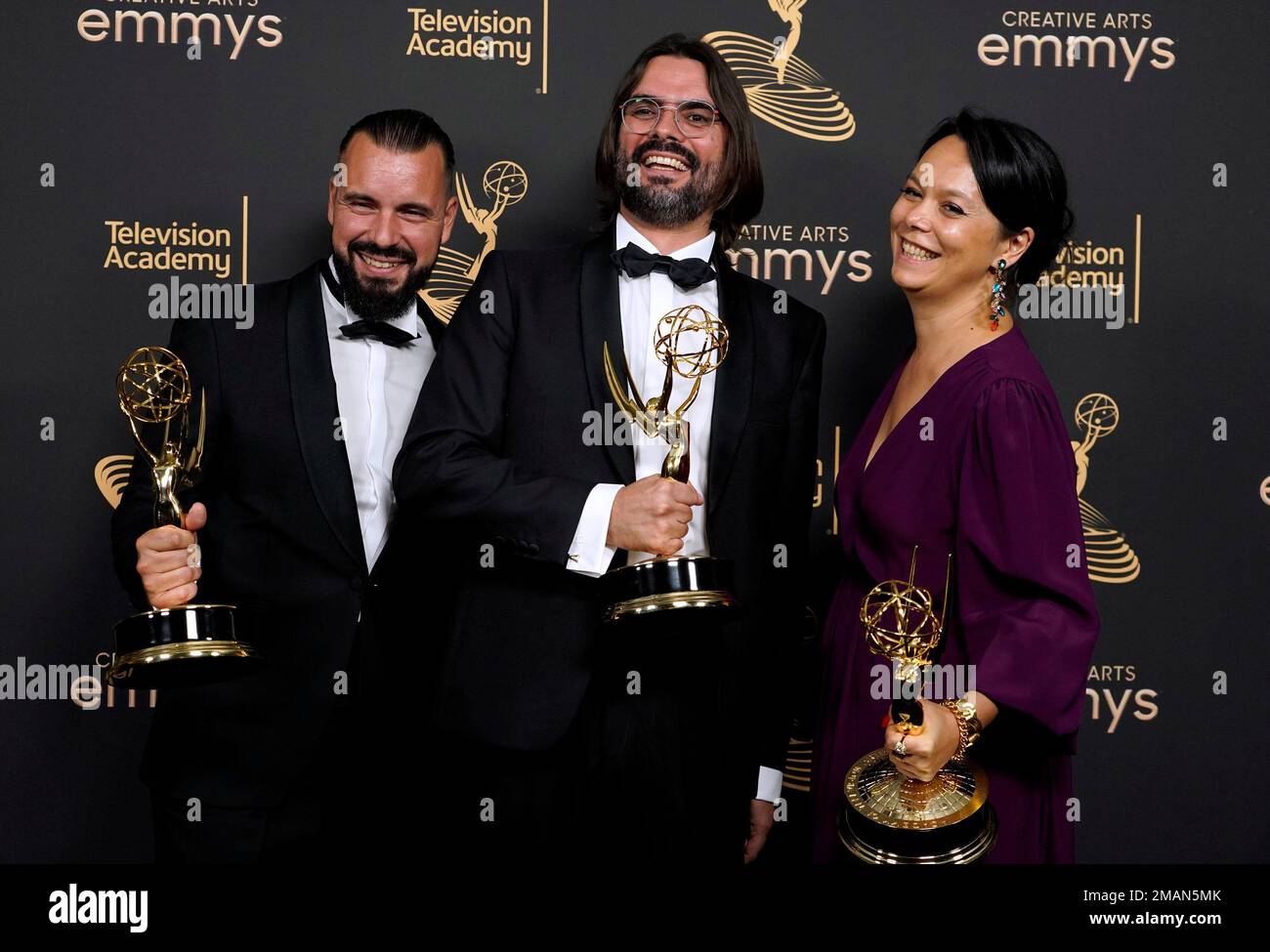Bruno Couchinho, from left, Julien Georgel, and Anne-Laure To pose in ...