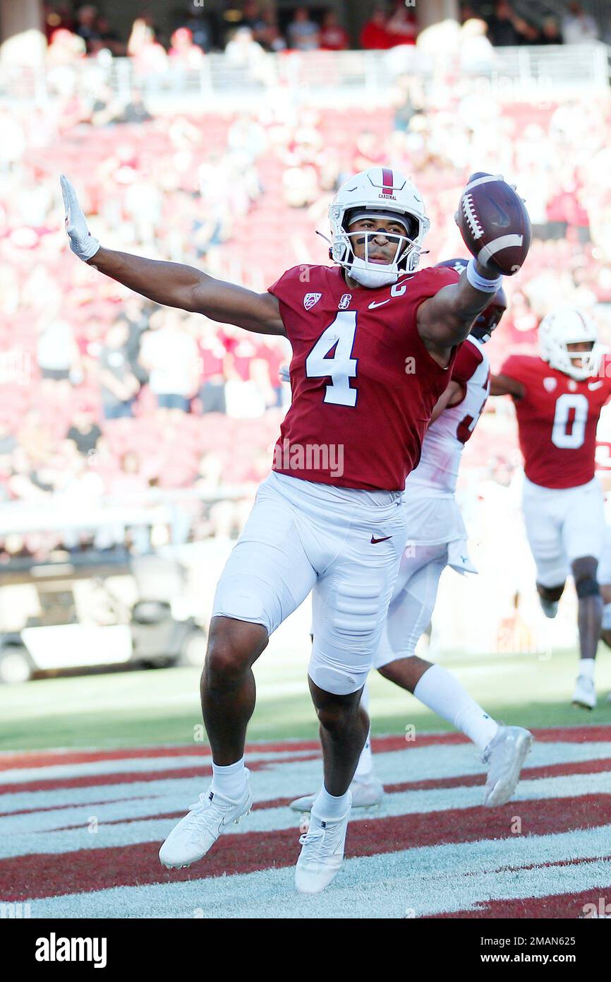 Stanford wide receiver Michael Wilson (4) celebrates after scoring a ...