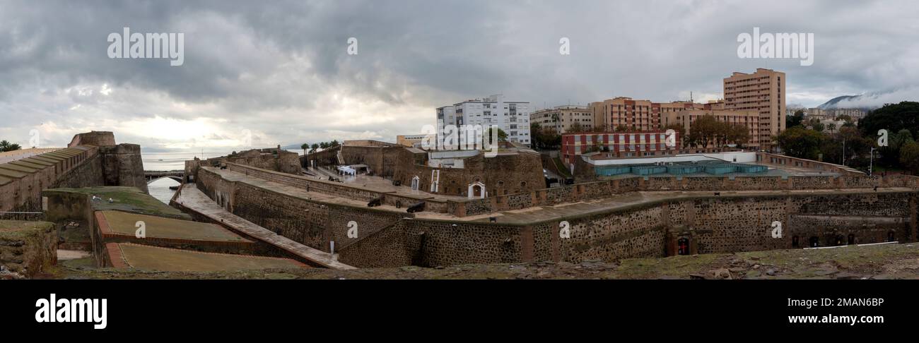 Ceuta, Spain - December 04, 2022: Panoramic view of the royal walls of ...
