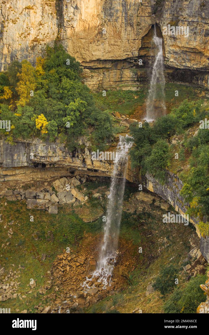 Khan waterfall. Matla nature extreme park. Caucasus scenery. Dagestan ...