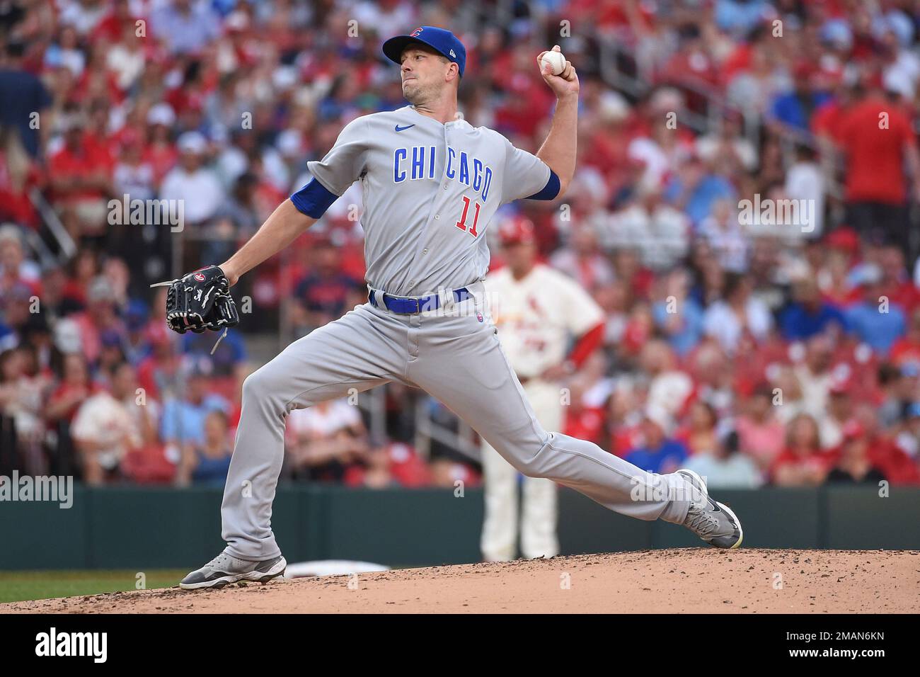 Chicago Cubs starting pitcher Drew Smyly throws during the first inning ...