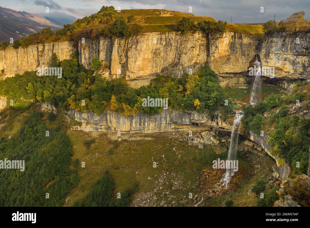 Khan waterfall. Matla nature extreme park. Caucasus scenery. Dagestan ...