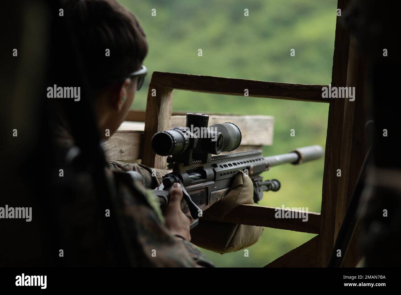 A U.S. Marine with Battalion Landing Team 2d Battalion, 5th Marines ...
