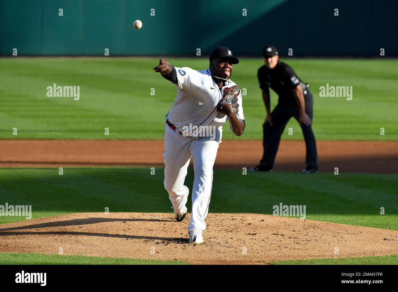 Detroit Tigers starting pitcher Michael Pineda throws against the ...