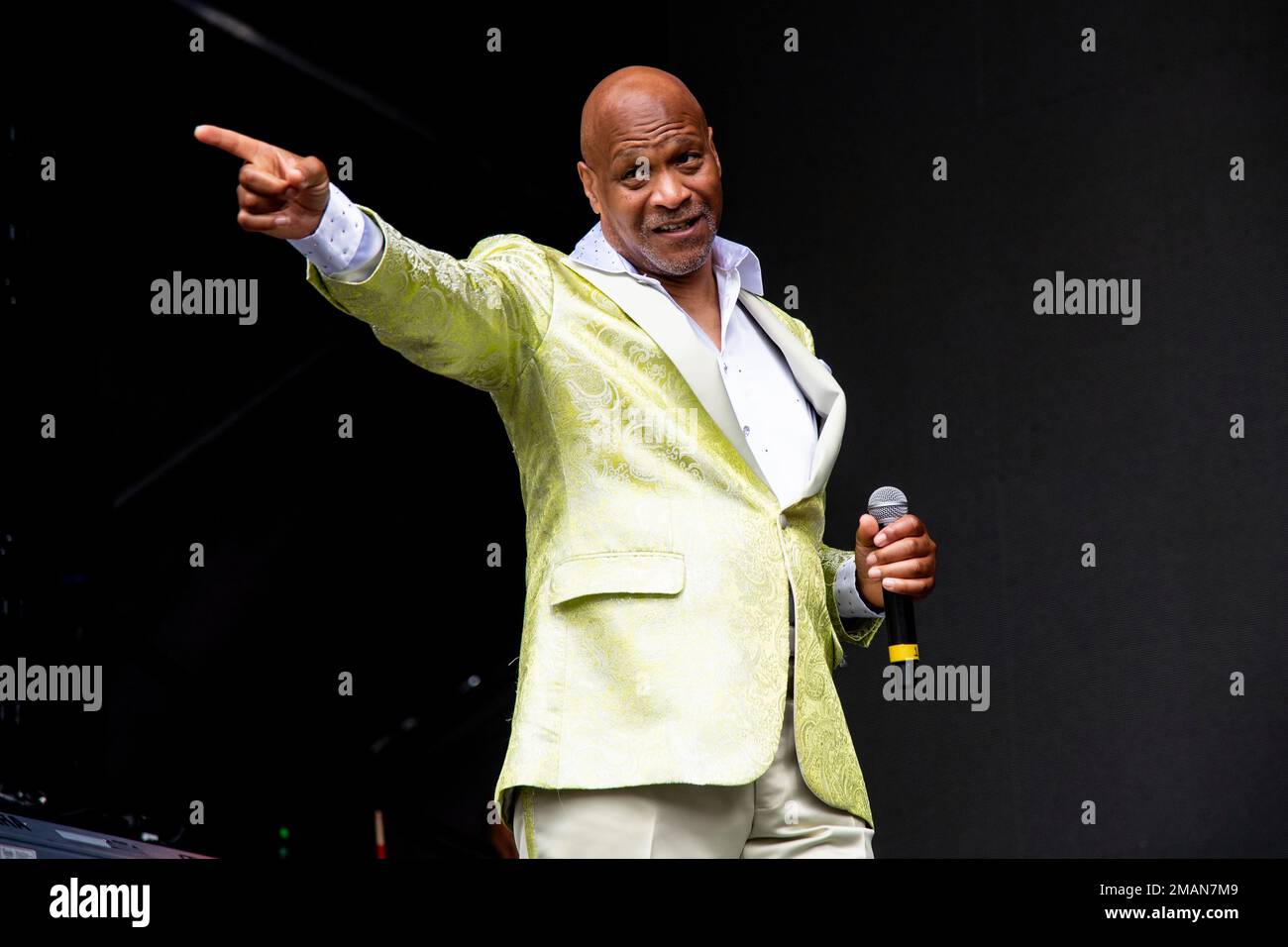 Roquel Payton of Four Tops performs at the All In Music & Arts Festival ...