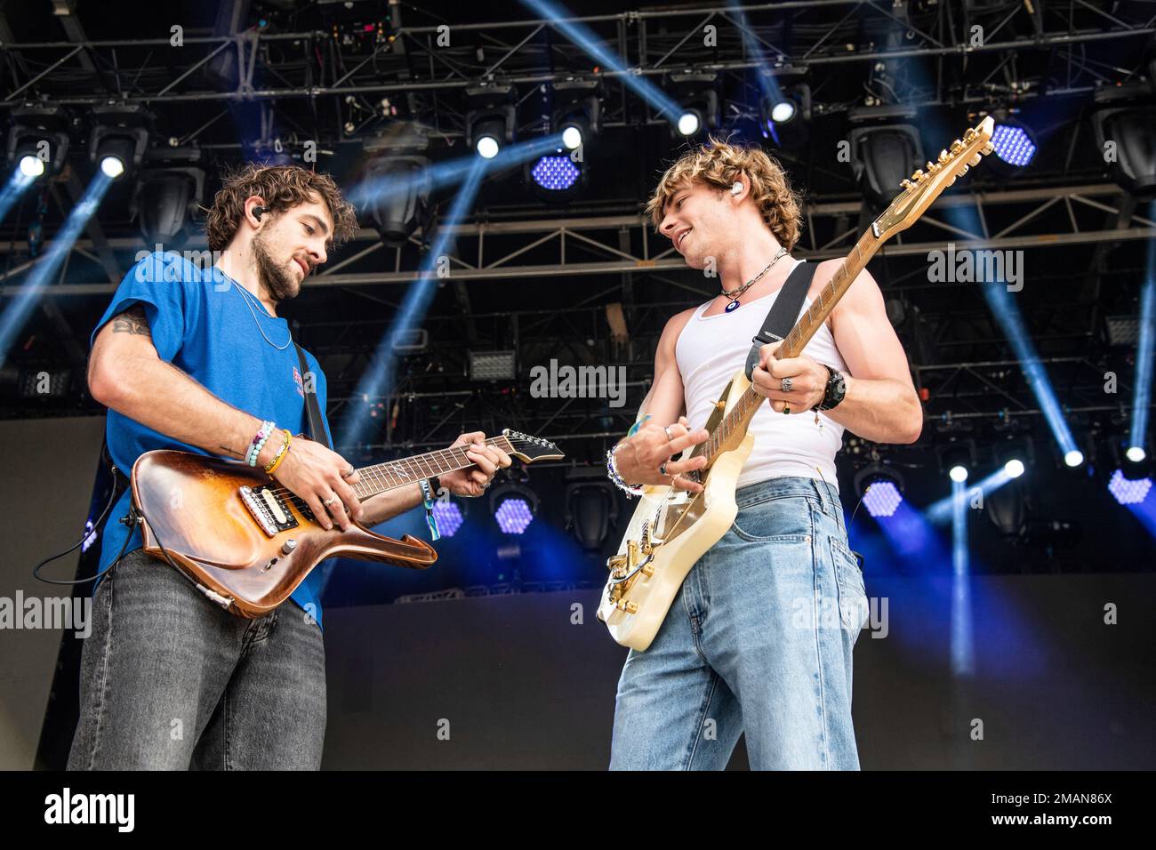 Rocky Lynch, left, and Ross Lynch of The Driver Era perform at the All ...