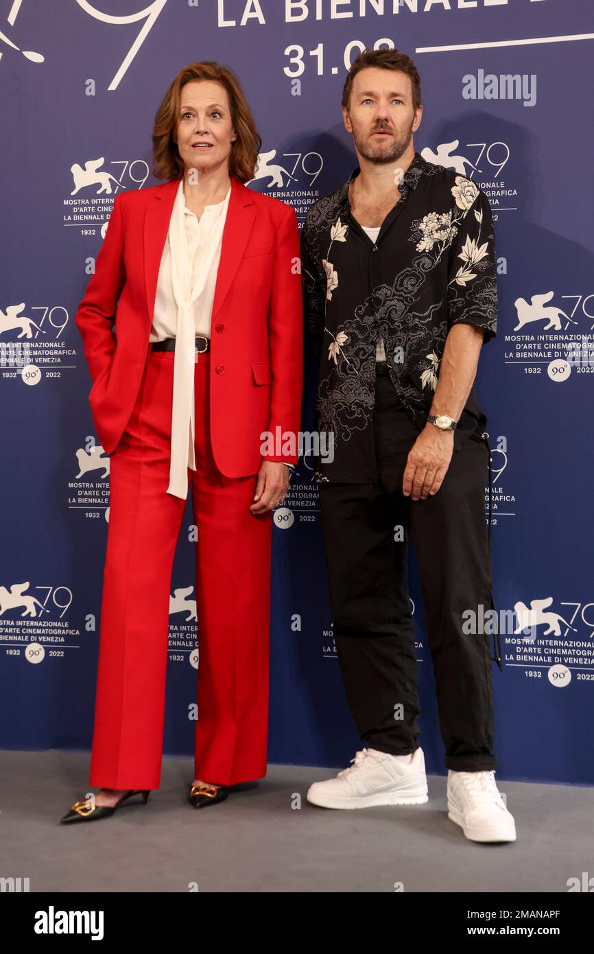 Sigourney Weaver, left, and Joel Edgerton pose for photographers at the ...