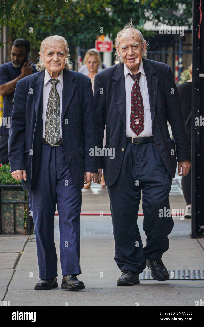 Octogenarian brothers from Ecuador, Miguel Cevallos, left, and Carlos ...