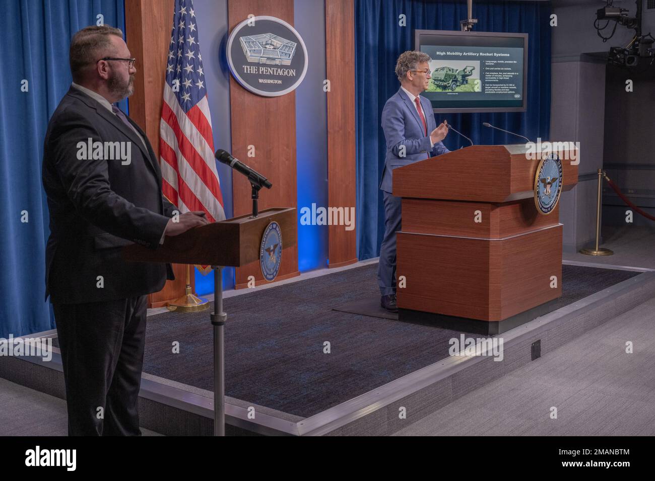 Under Secretary of Defense for Policy, Colin Kahl holds a press briefing at the Pentagon ...