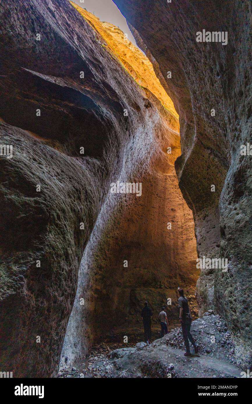 mountain gorge. Karadakh gorge with sunlight in Dagestan. Russia Stock ...