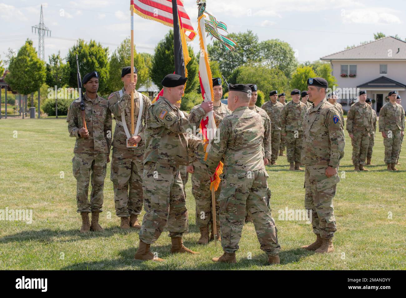 Lt.Col. Richard W. Gibson, left, incoming Commander of Headquarters and ...