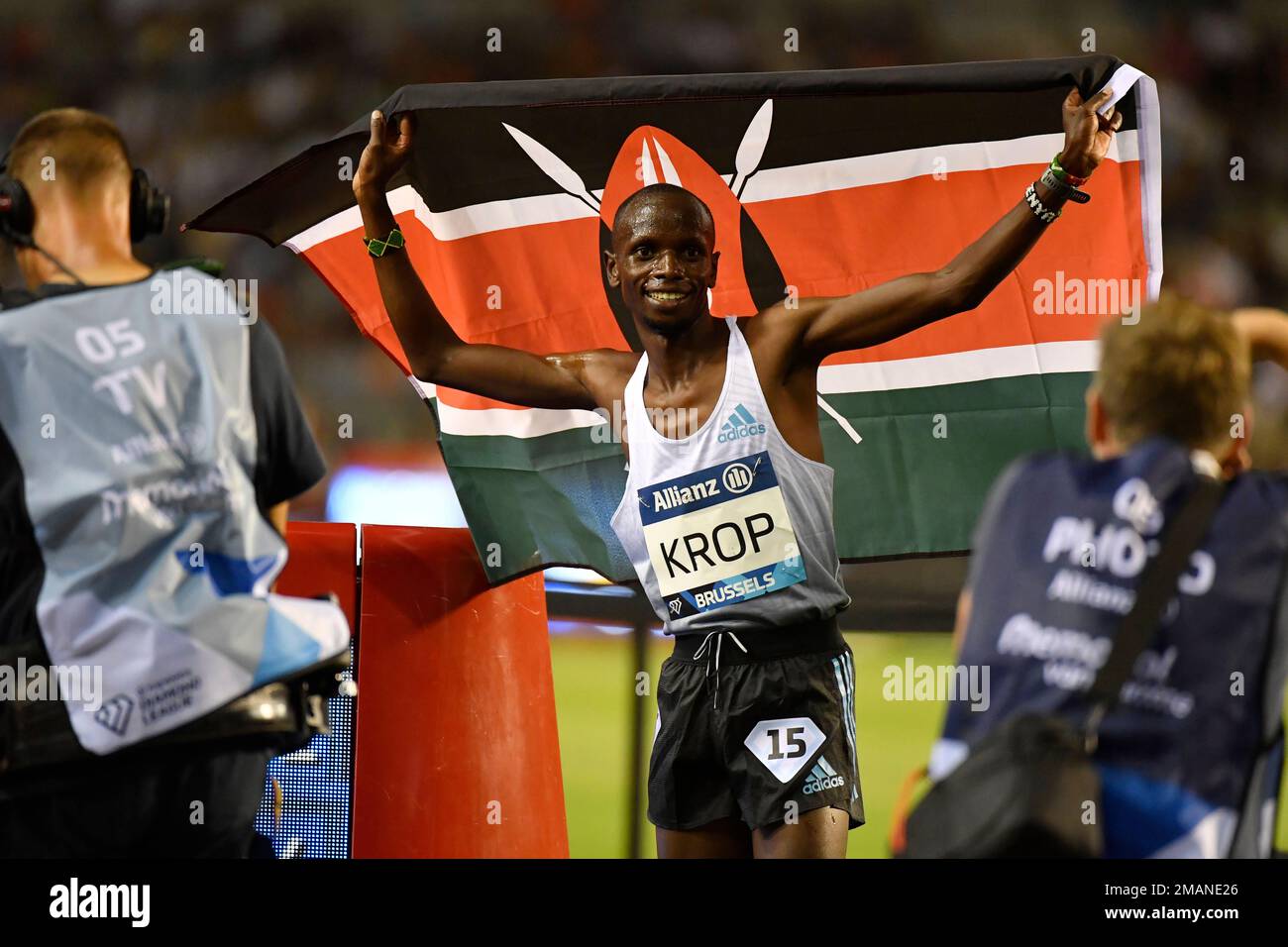 Kenya's Jacob Krop celebrates after winning the men's 5000m event at ...