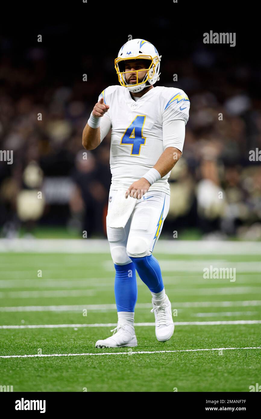 Los Angeles Chargers quarterback Chase Daniel (4) celebrates after a ...