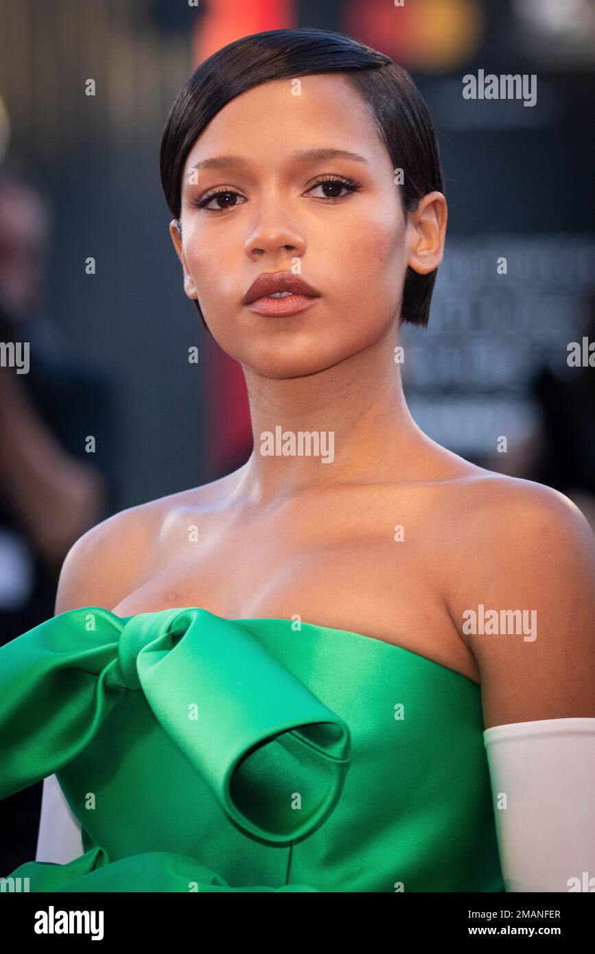 Taylor Russell poses for photographers upon arrival at the premiere of ...