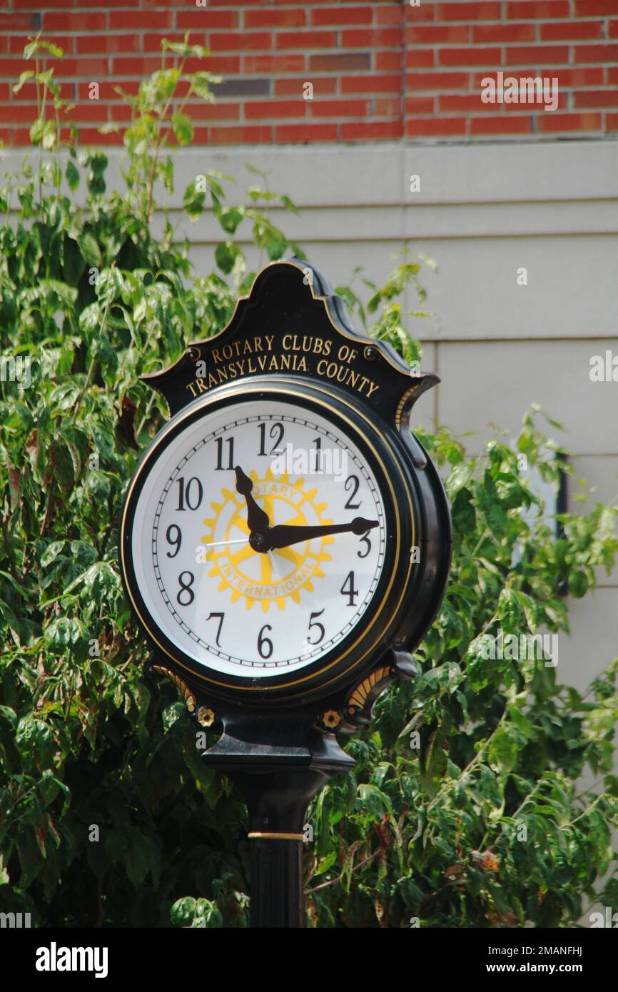 Post clock in Brevard, N.C., USA Stock Photo - Alamy