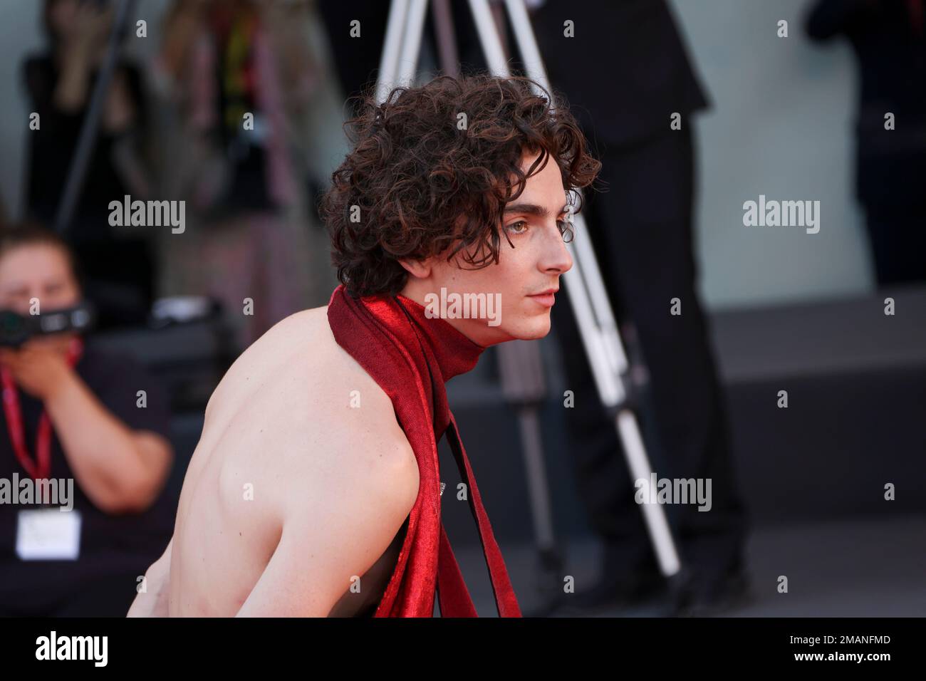 Timothee Chalamet poses for photographers upon arrival at the premiere of the film 'Bones and ...