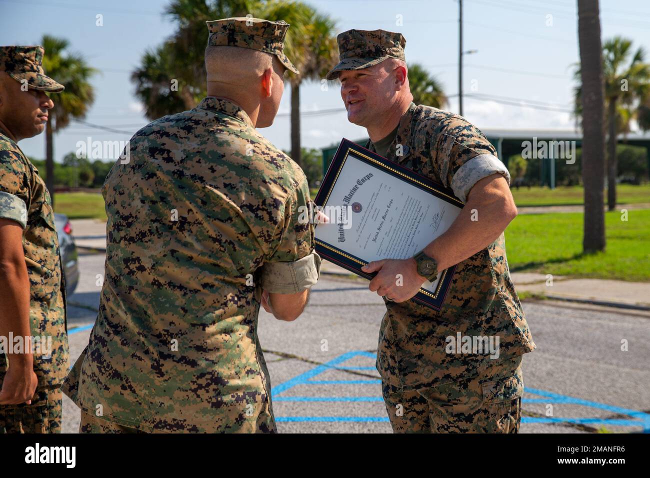 U.S. Marine Corps Col. Lance J. Langfeldt, the commanding officer for ...