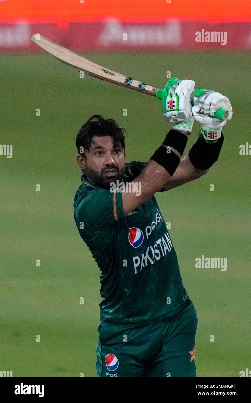 Pakistan's Mohammad Rizwan bats during the T20 cricket match of Asia ...