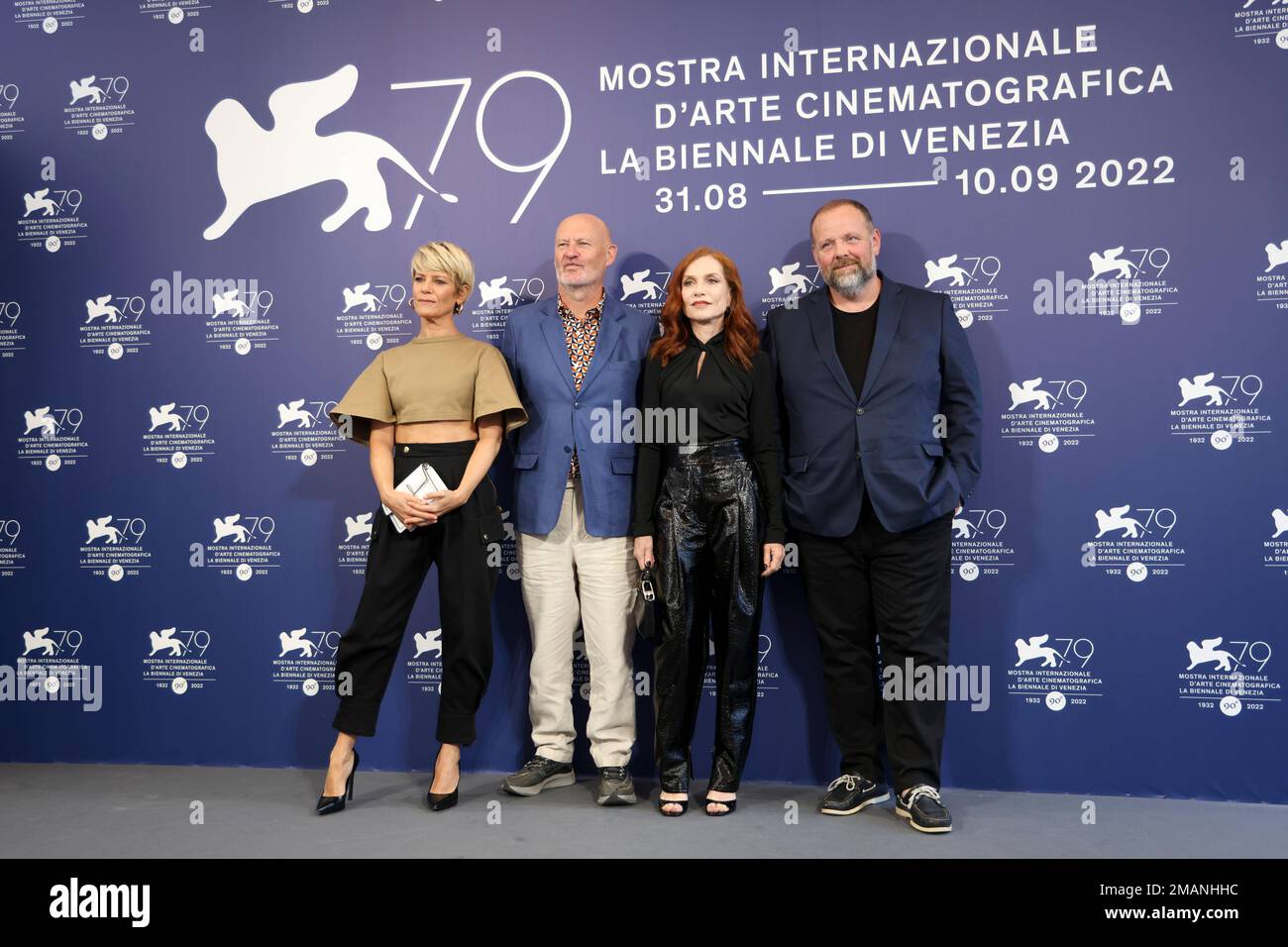 Marina Fois, from left, Isabelle Huppert, director Jean-Paul Salome and ...