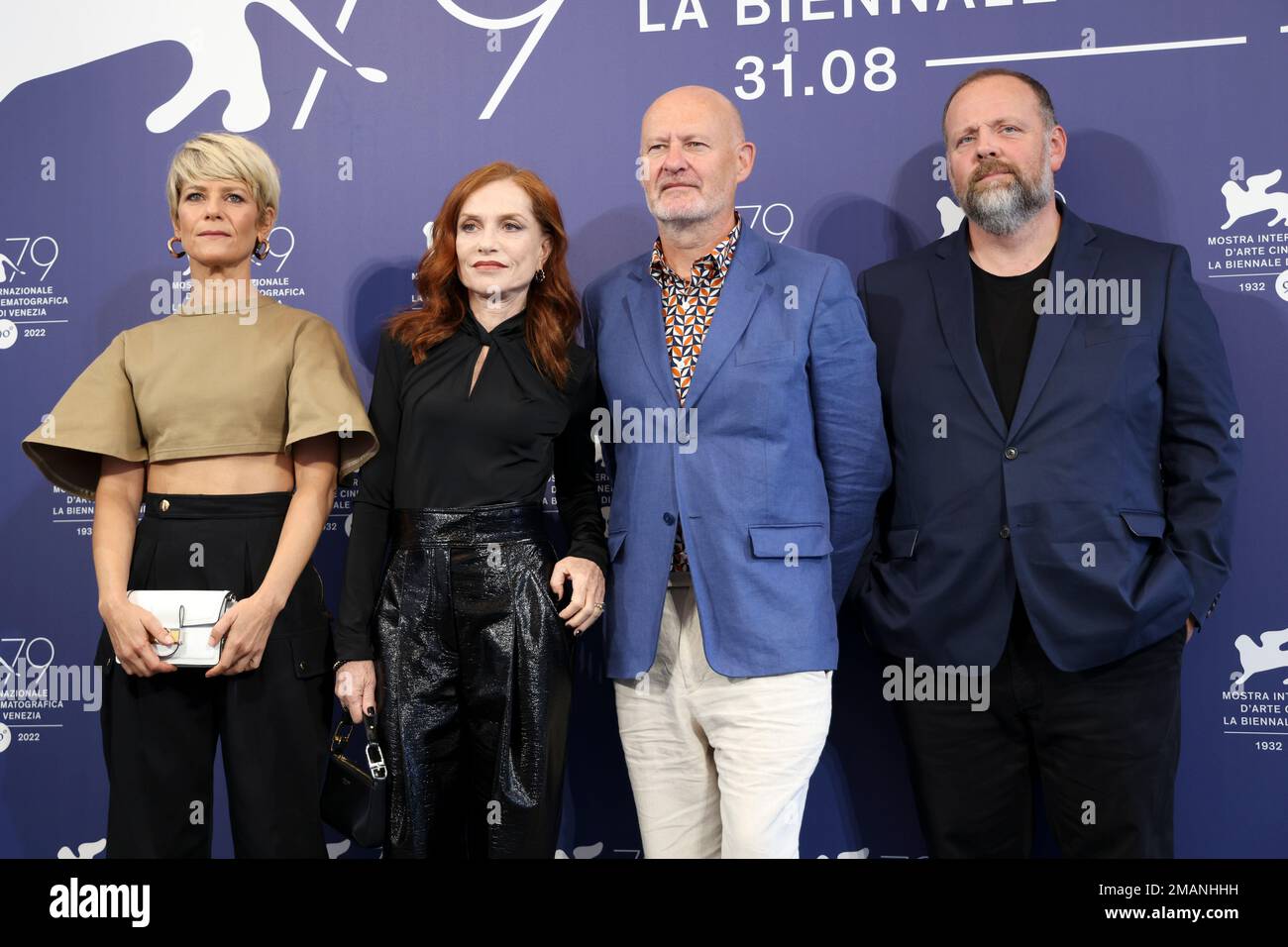 Marina Fois, from left, Isabelle Huppert, director Jean-Paul Salome and ...