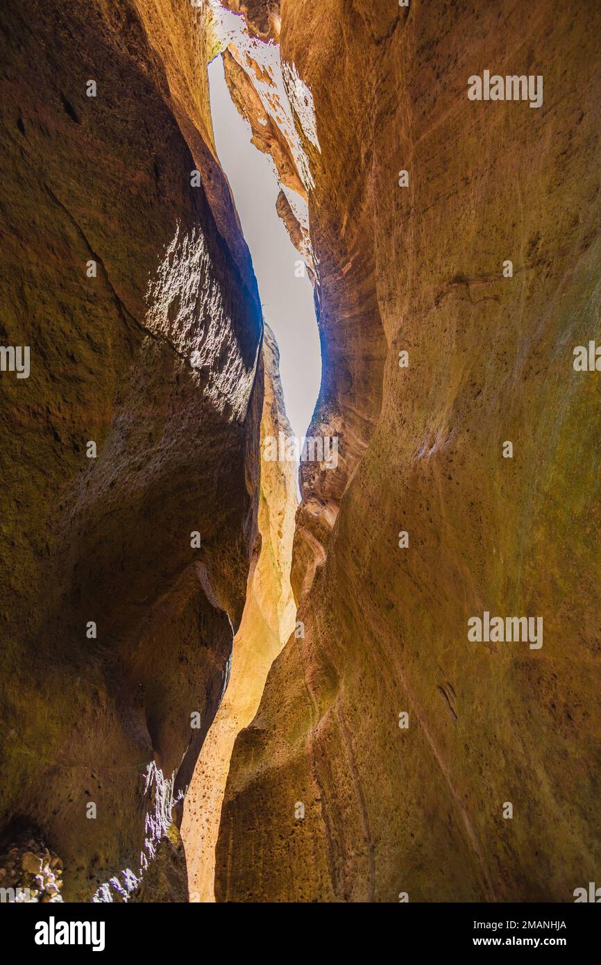 mountain gorge. Karadakh gorge with sunlight in Dagestan. Russia Stock ...