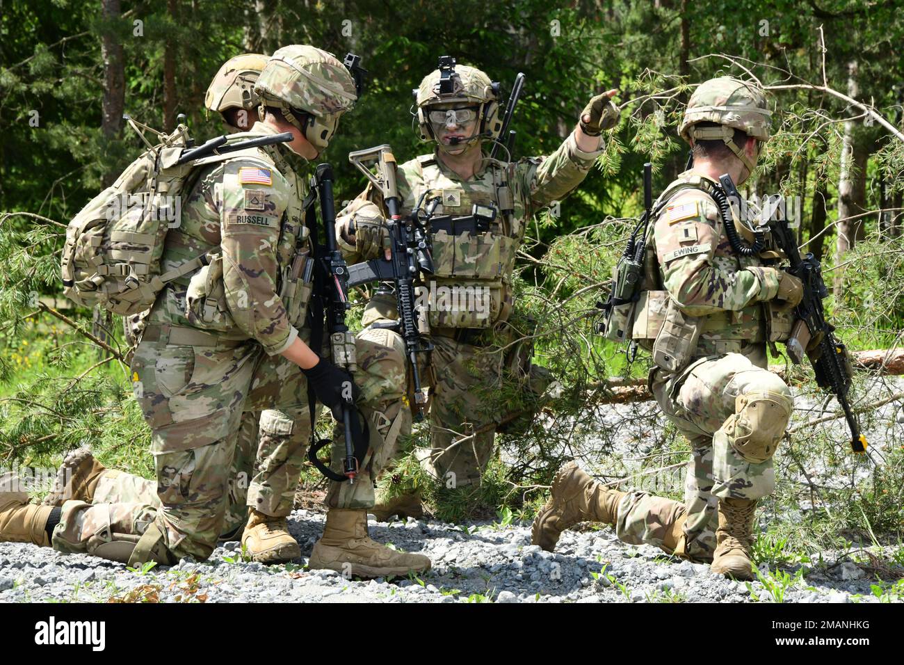 U.S. Soldiers assigned to 3rd Squadron, 2nd Cavalry Regiment, conduct a ...