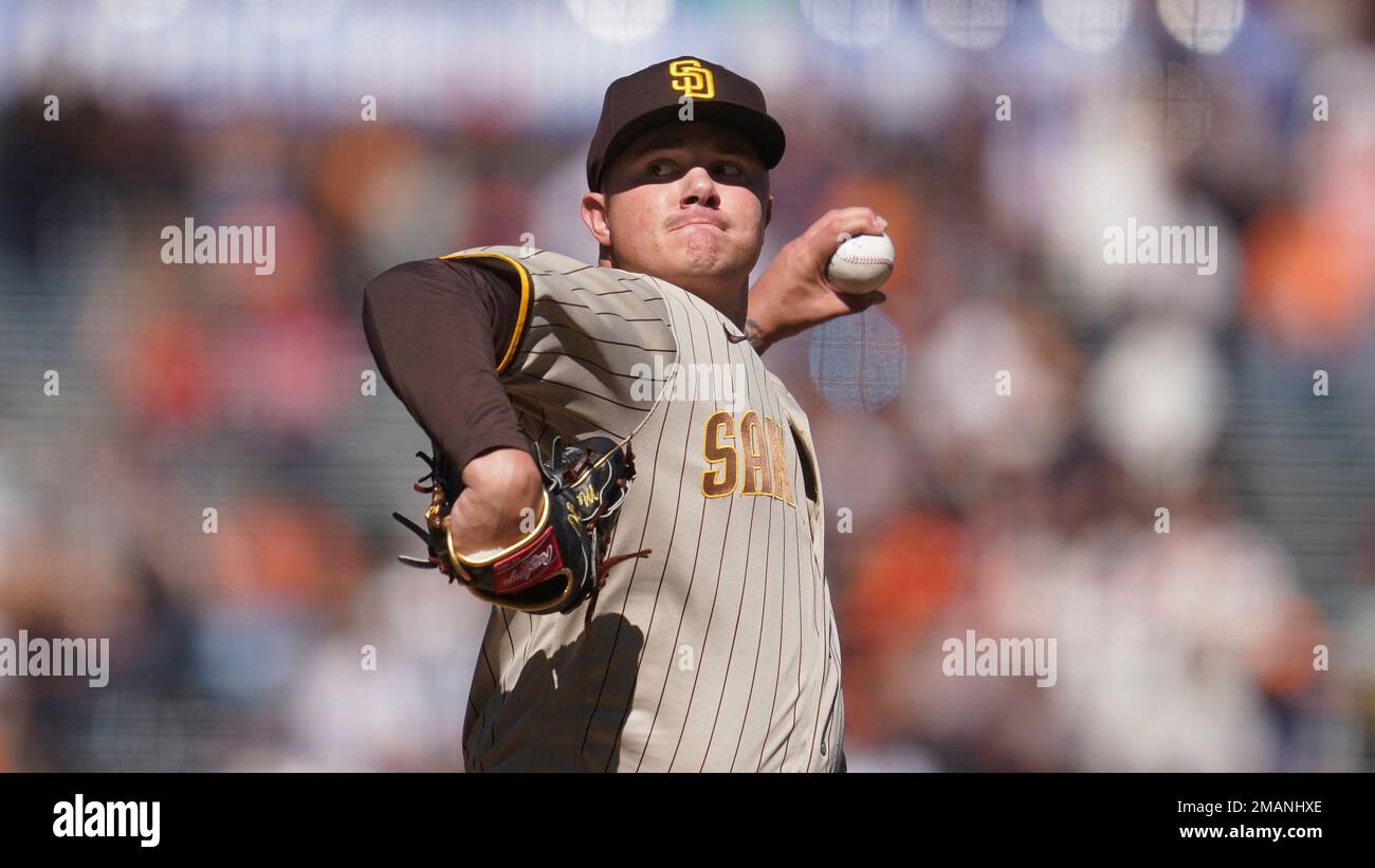San Diego Padres' Adrian Morejon during a baseball game against the San ...