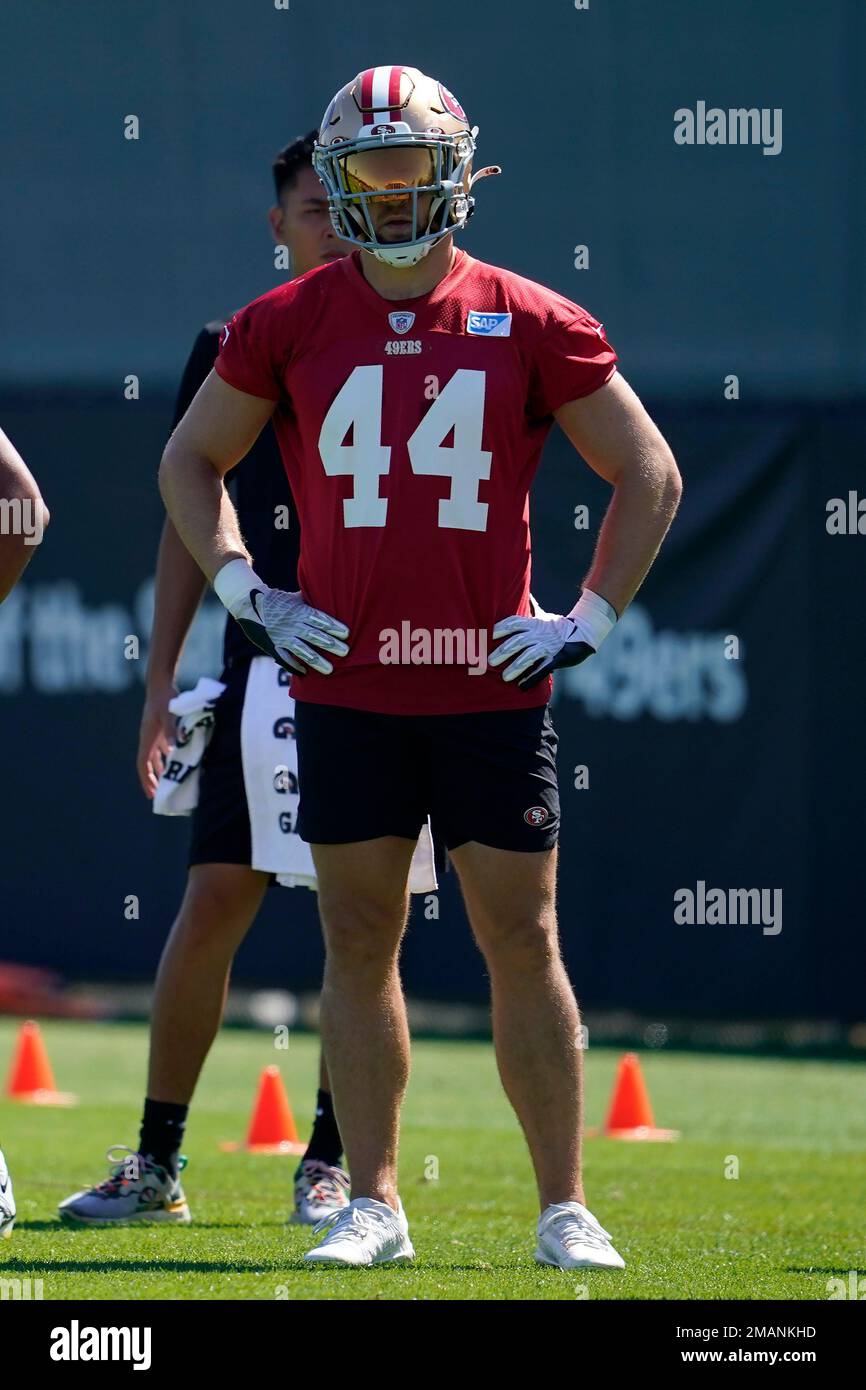 San Francisco 49ers Kyle Juszczyk (44) takes part in drills at the NFL ...