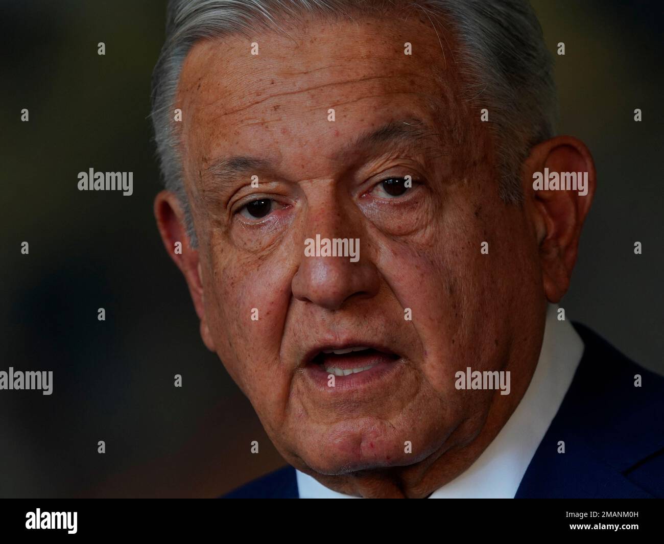 Mexican President Andres Manuel Lopez Obrador speaks during his fourth ...
