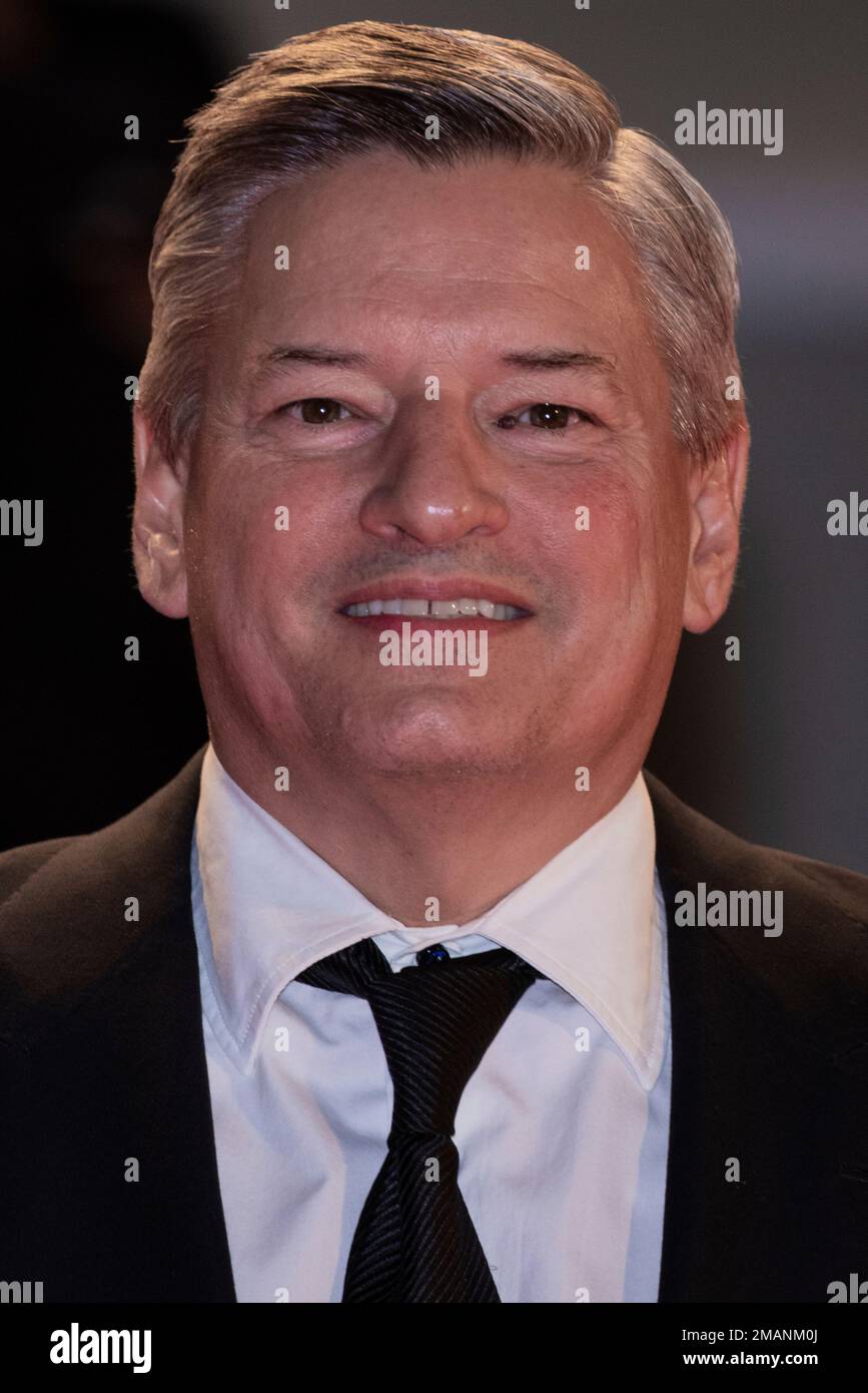 Ted Sarandos poses for photographers upon arrival at the premiere of ...
