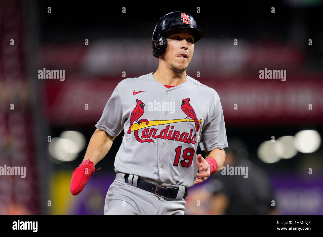 St. Louis Cardinals' Tommy Edman (19) plays during a baseball game ...