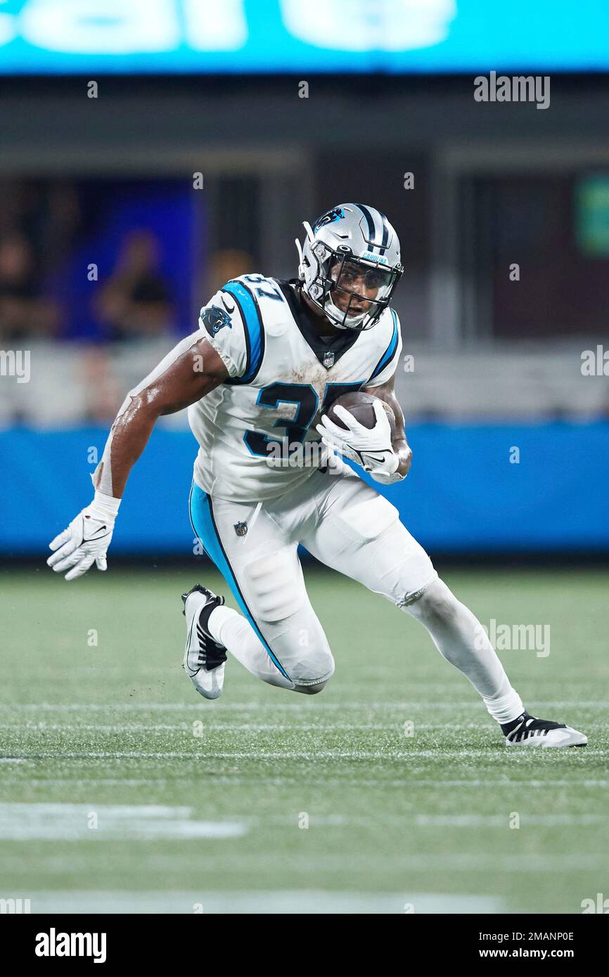 Carolina Panthers running back John Lovett (37) runs with the ball ...