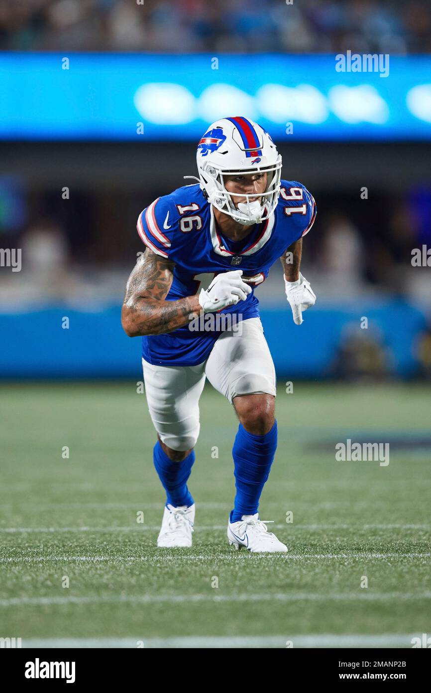 Buffalo Bills wide receiver Isaiah Hodgins (16) runs a route during an ...