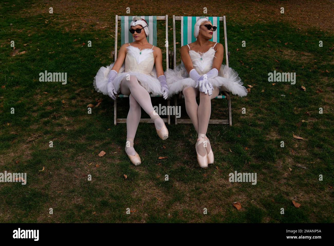 Dancers Robert Carter, right, and Ugo Cirri from the comedy drag ballet ...