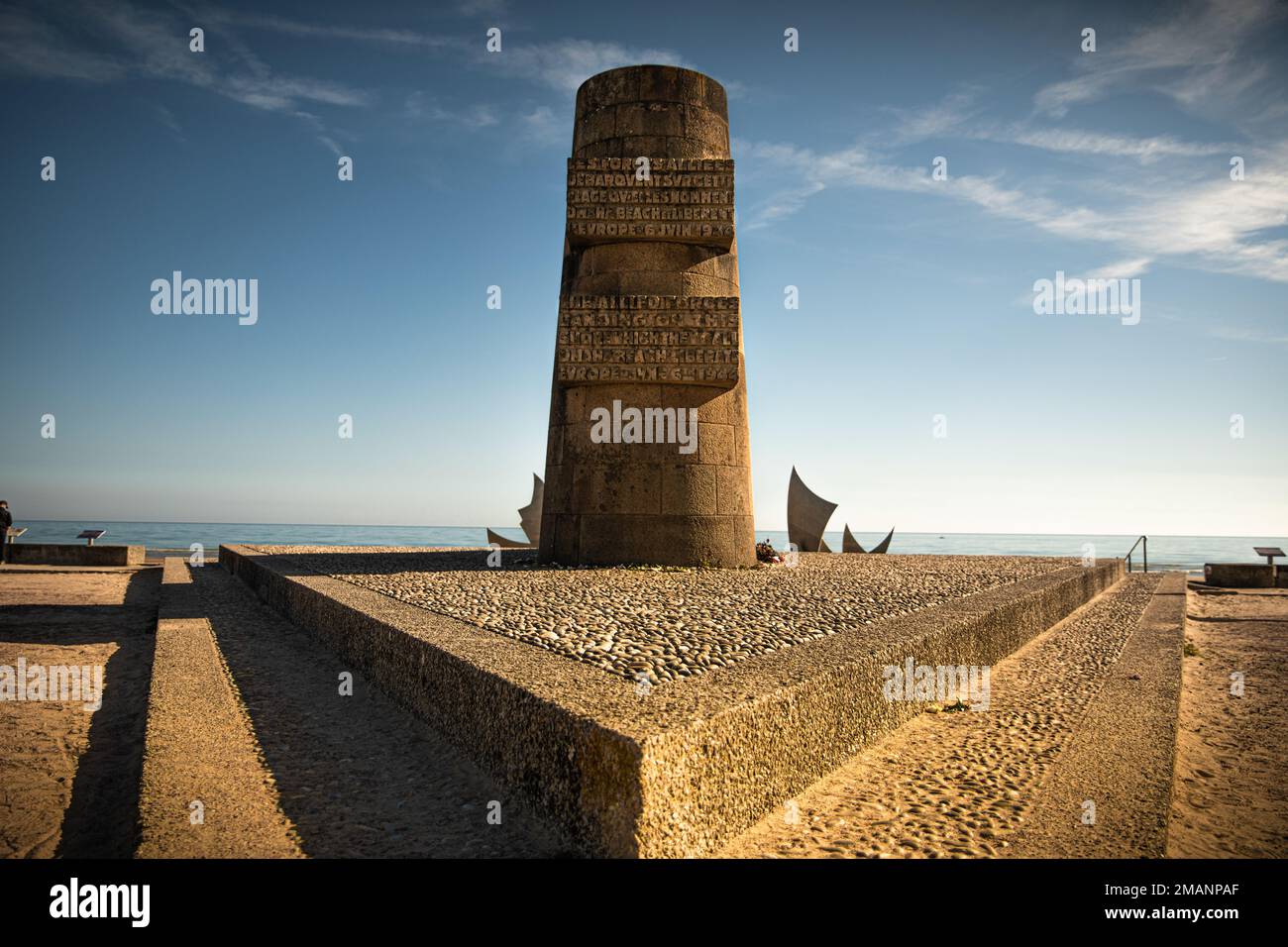 Photo of the Signal Monument at Omaha Beach, France, June 2, 2022. The ...