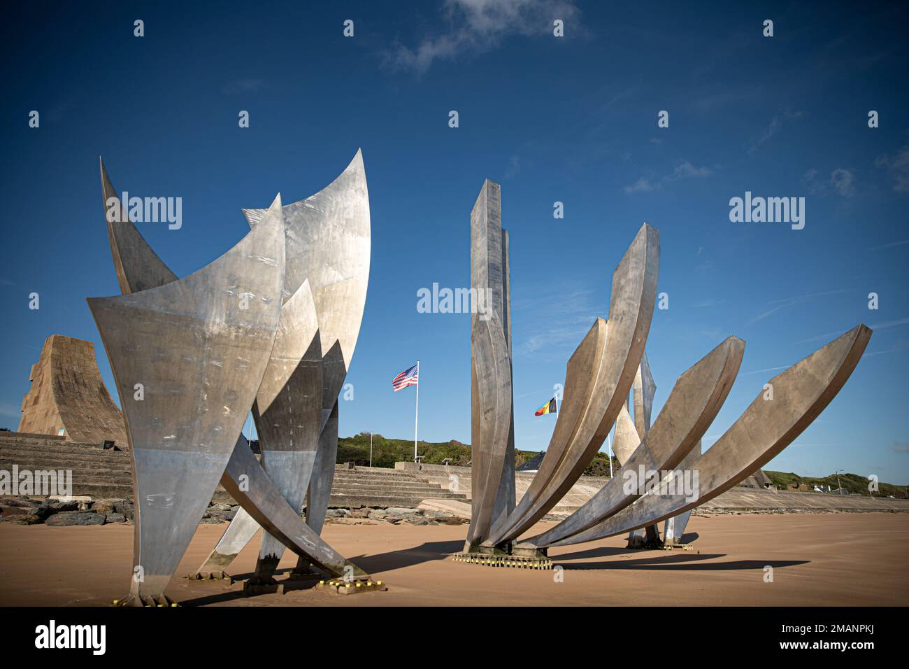 Photo of the Signal Monument at Omaha Beach, France, June 2, 2022. The ...