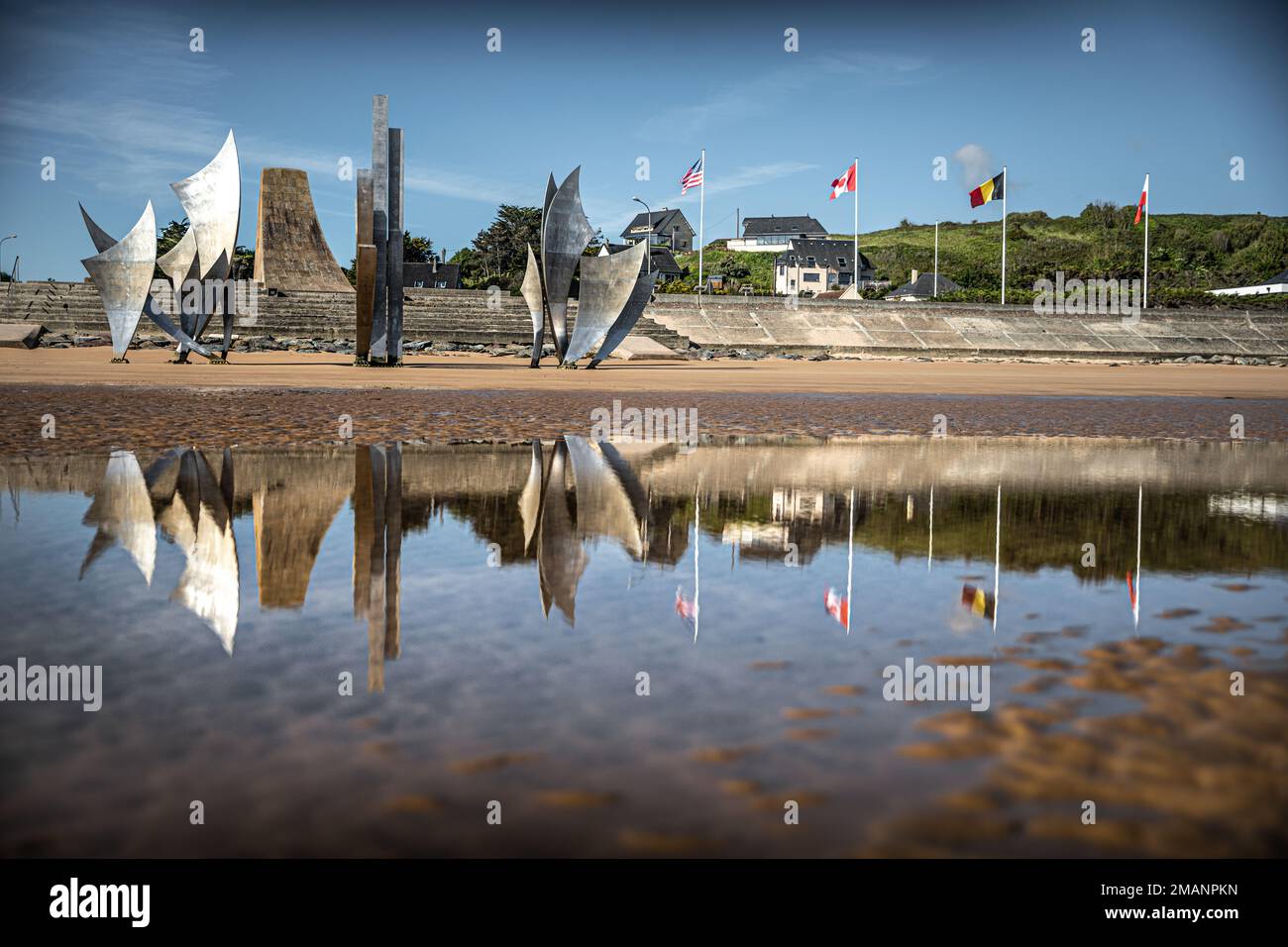 Photo of the Signal Monument at Omaha Beach, France, June 2, 2022. The ...