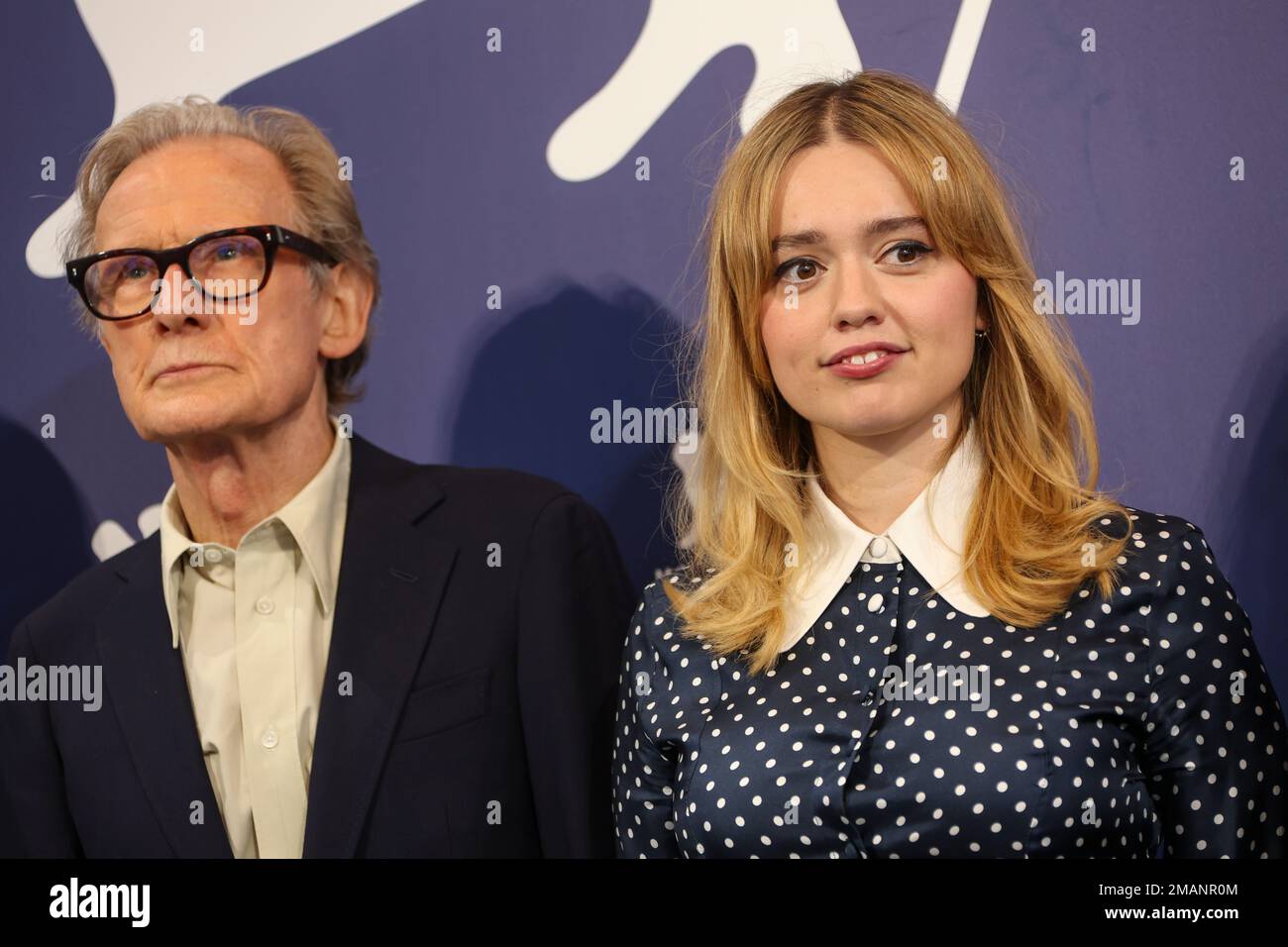 Bill Nighy, left, and Aimee Lou Wood pose for photographers at the ...