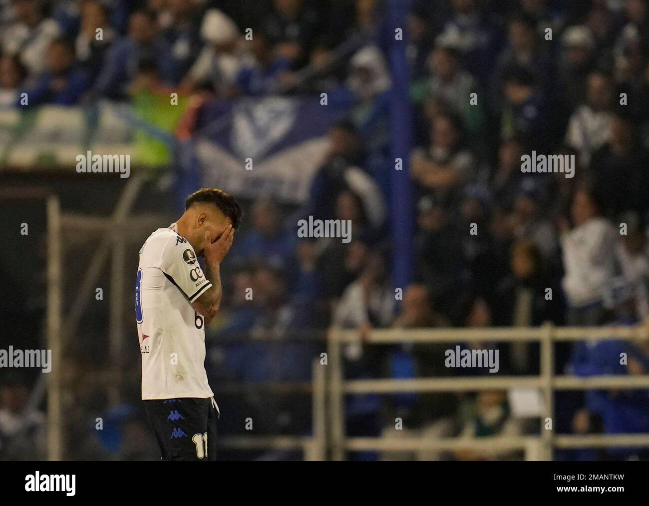 Lucas Janson of Argentina's Velez Sarsfield reacts after the third goal ...